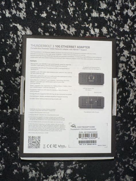 Owc Thunderbolt 3 10g Ethernet Adapter Computers And Tech Parts And Accessories Cables