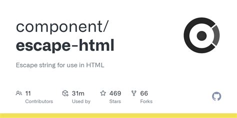 Github Componentescape Html Escape String For Use In Html