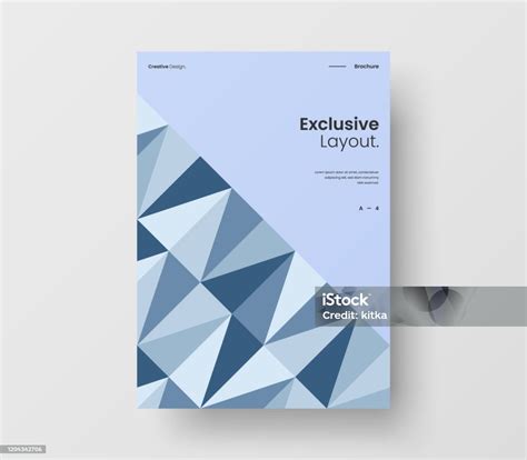 놀라운 비즈니스 프리젠 테이션 벡터 A4 수직 방향 전면 페이지 모형 현대 기업 보고서는 추상적 인 기하학적 일러스트 디자인 레이아웃을 다룹니다 회사 Id 브로셔