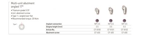 Multi Unit Abutment Angled 17 Nobelreplace Conical Cf Abutment Direct