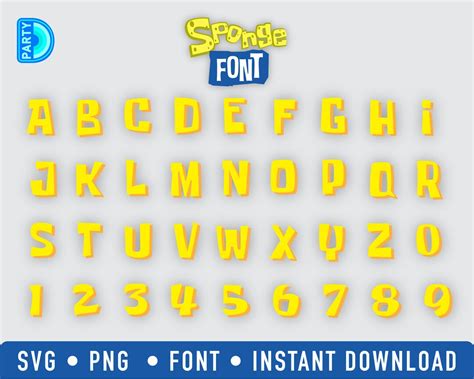 Spongefont Svg PNG TTF Instant Download Etsy