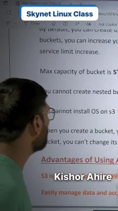 Video Kishor Ahire On Linkedin Cloud Computing S3 Service