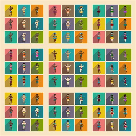 Concept Of Flat Icons With Long Shadow Brazilian Vector Ai Eps Uidownload