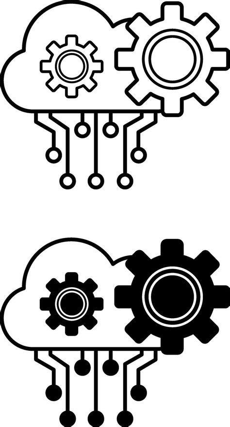 Application Programming Interface Icons Api Black And White Icons Of Computer Cloud Neural