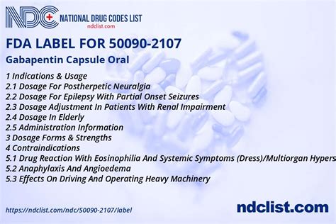 Fda Label For Gabapentin Capsule Oral Indications Usage And Precautions