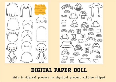 Color Toca Boca Paper Doll And Clothes Toca Boca Papercraft Quiet Book