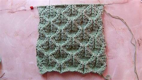 Объемный рельефный узор Вязание спицами Видеоурок 142 Youtube