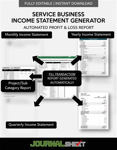 Js486is Service Company Income Statement Generator Journalsheet