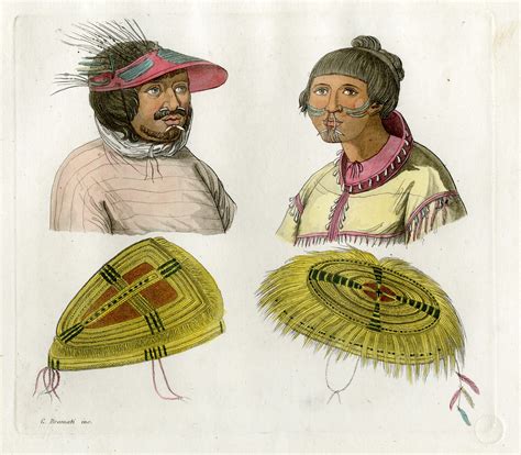 2 Antique Prints Usa Aleuth Indigenous Portrait Plvii Ferrario
