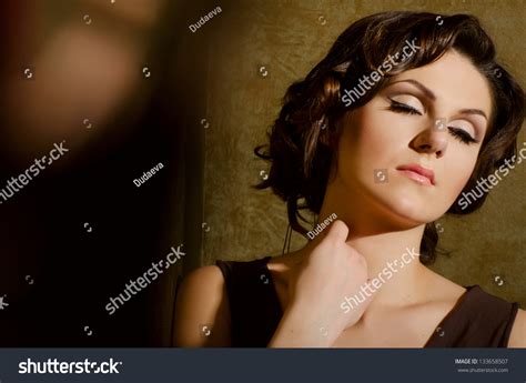 Sensual Woman Closed Eyes On Abstract Stock Photo Shutterstock