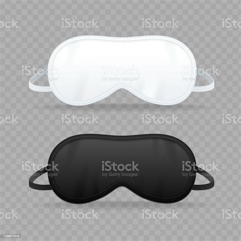 현실적인 상세한 3d 빈 흰색과 검은 수면 마스크 템플릿 모형 벡터 잠자기에 대한 스톡 벡터 아트 및 기타 이미지 잠자기