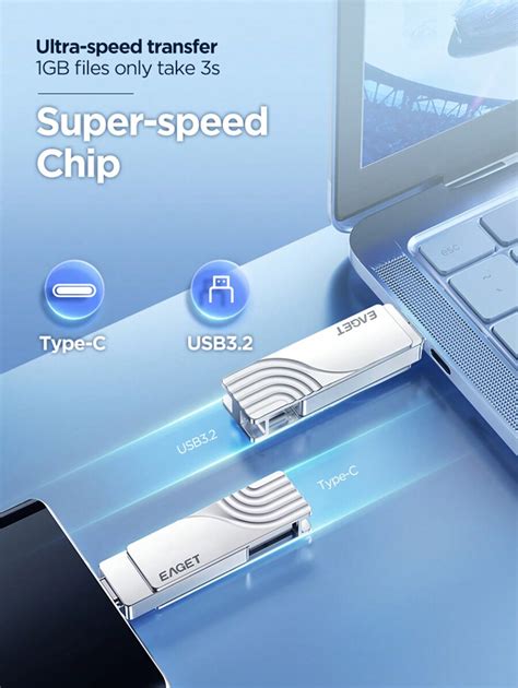 EAGET USB 3 2 Type C To USB Flash Drive Pen Drive 1T 512GB 216GB 128GB 64GB 32GB 2 In 1 USB 3 2