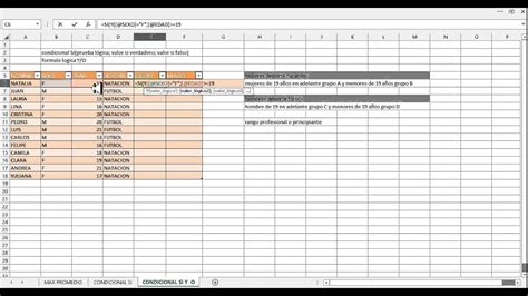Excel Condicional Si Y Formula LÓgica Y O Youtube