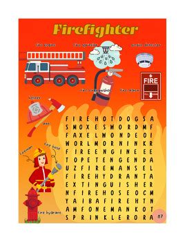Firefighter Word Search Puzzles By Kuuki Tpt
