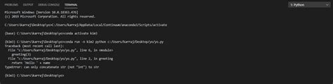 Run Python File In Current Terminal Command Does Not Use The Python