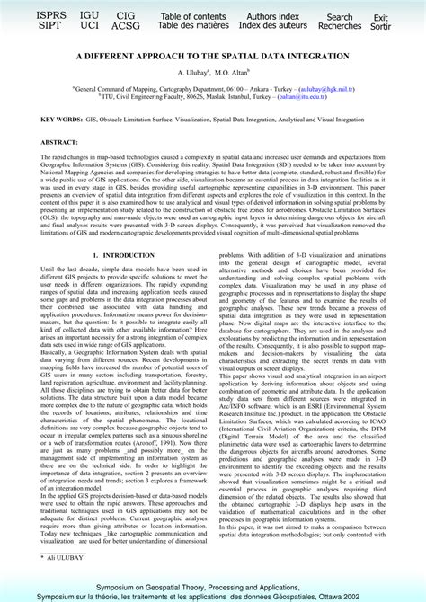 Pdf A Different Approach To The Spatial Data Integration