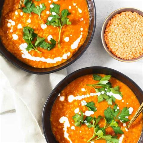 Instant Pot Curried Coconut Lentil Soup Red Lentil Soup
