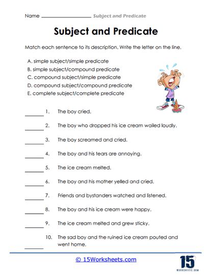 Subject And Predicate Worksheets 15