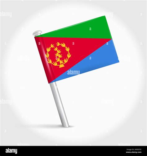 Eritrea Map Pin Flag Icon Eritrean Pennant Map Marker On A Metal