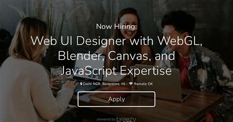 Web Ui Designer With Webgl Blender Canvas And Javascript Expertise