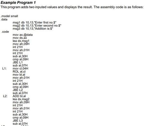 Example Program 1 This Program Adds Two Inputed Chegg