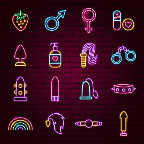 Premium Vector Sex Toys Neon Icons Vector Illustration Of Adult Shop Promotion