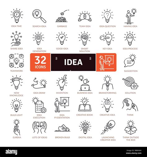 Idea Generation Icon Set Creativity And Innovation Stock Vector Image And Art Alamy