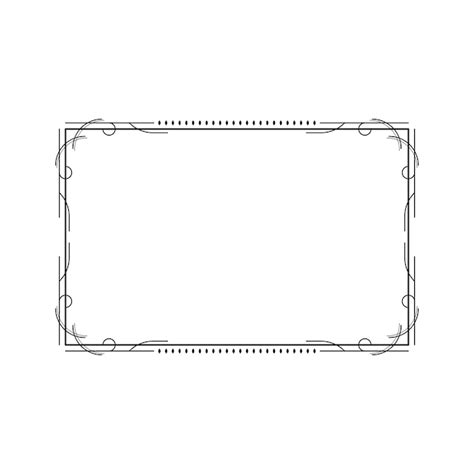 Premium Vector Abstract Black Simple Line Rectangular Frame Doodle