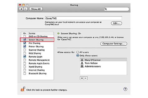 Mac Screen Sharing