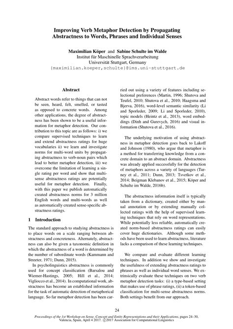 Pdf Improving Verb Metaphor Detection By Propagating Abstractness To Words Phrases And