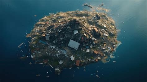 Premium Ai Image Island Of A Garbage Aerial View