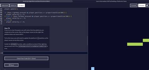 The Learn Intermediate Oop By Building A Platformer Game Step 78 Freecodecamp Support The