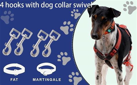 4er Set Haken Mit Drehgelenk Für Hundehalsband Im Robuster Stahl，karabiner Mit Drehkopf