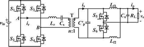 The Schematic Circuit O Lcc Resonant Converter With Synchronous Rectifier Download Scientific