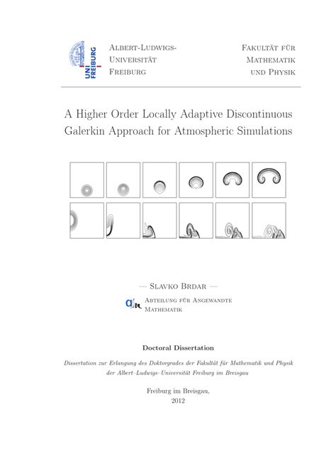 Pdf A Higher Order Locally Adaptive Discontinuous Galerkin Approach For Atmospheric Simulations