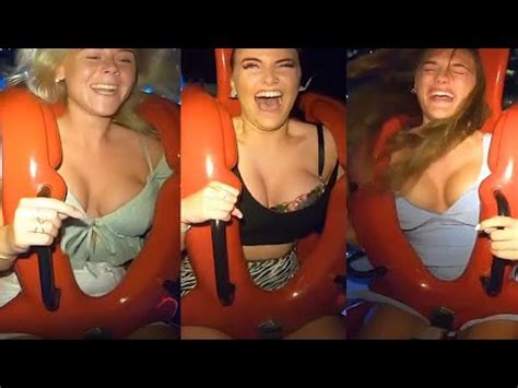 Crazy Slingshot Ride Beautiful Girls Boobs Slow Motion Slingshot Slingshotride Slingshotgirl