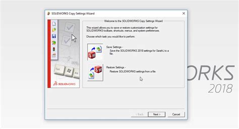 Copy Settings Wizard