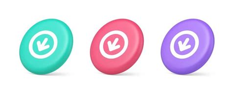 Premium Vector Down Arrow Circle Frame Button Web Interface Pointer