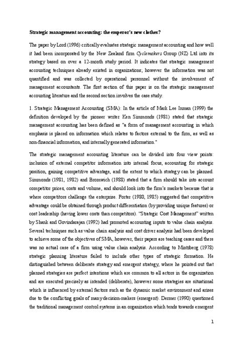 Doc Strategic Management Accounting