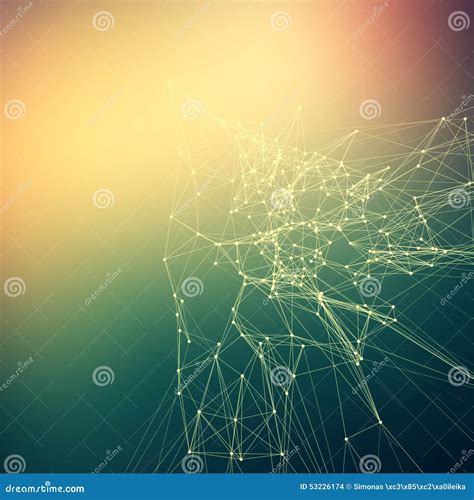Colorful Abstract Background Gradient Connecting Dots With Line Stock