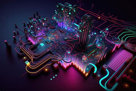 Premium Photo Abstract Circuit Cyberspace Design Created With Generative Ai Technology