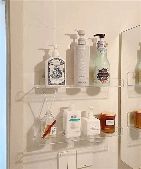 패션 바이 카카오 지니 투명 못없이 아크릴 벽걸이 선반