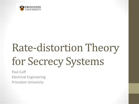 Ppt Rate Distortion Theory For Secrecy Systems Powerpoint Presentation Id2683029