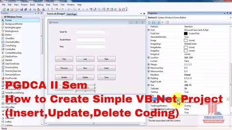 Pgdca Ii Sem Vb Netinsertupdatedeletenextprevious Program Youtube