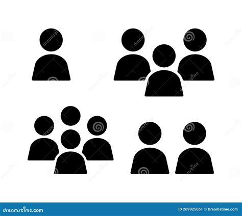 Grouping People Icon Set Isolated Vector Illustration Cartoondealer