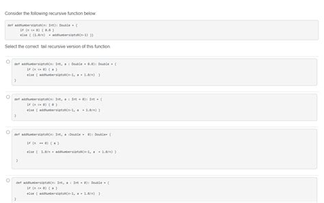 Solved Consider The Following Recursive Function Below Def