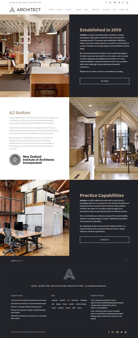 Architect Wordpress Theme Interior Design Responsive Template Architect Wordpress Theme