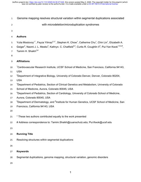 Pdf Genome Mapping Resolves Structural Variation Within Segmental Duplications Associated With