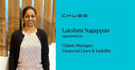 Chubb On Linkedin Congratulations To Lakshmi Nagappan Who Has Been