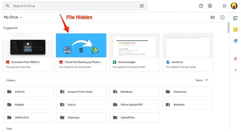 How To Hide Files In Google Drive In